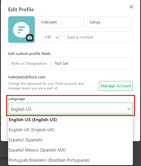 Changing Language Preference – Flock